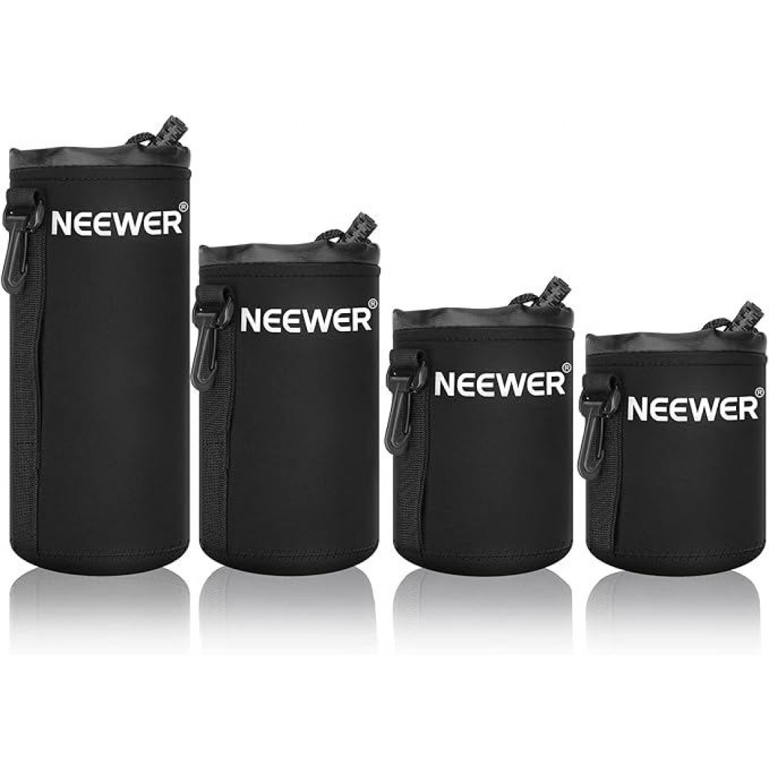 NEEWER 4 Pack Camera Lens Bag - Black