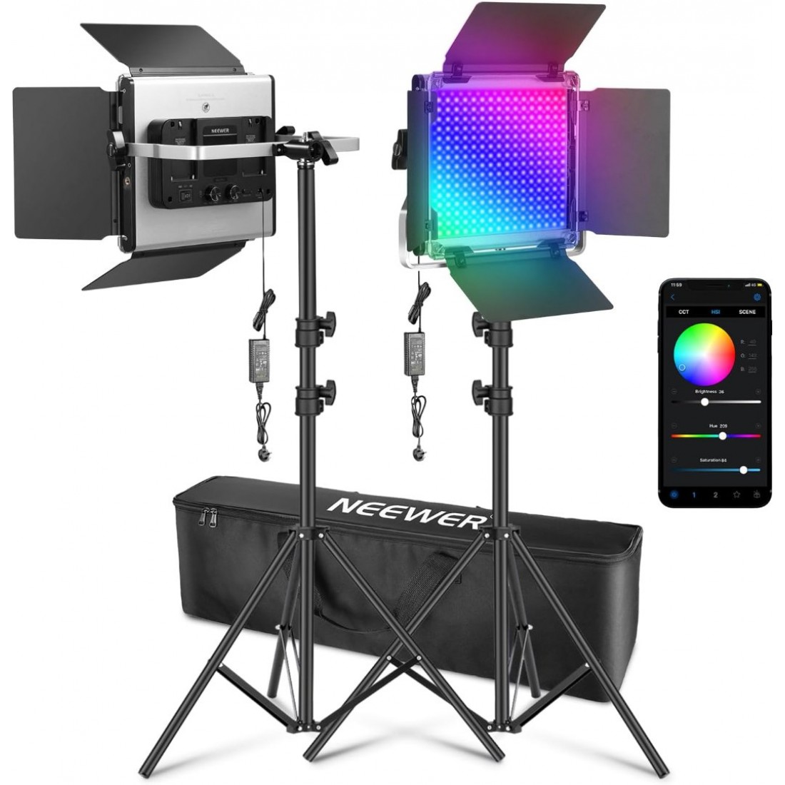 Neewer Upgraded RGB 660 PRO II LED Video Light Kit (2-Pack)